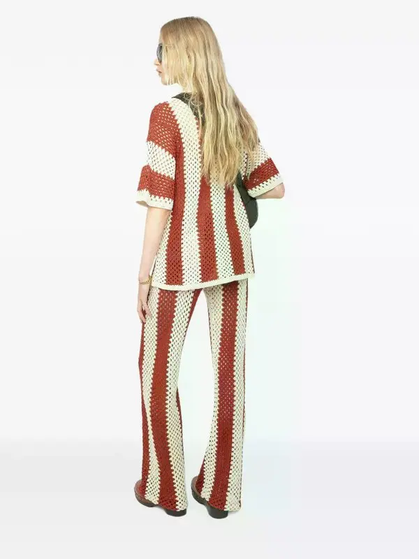 Zadig&Voltaire Crochet Knit Striped Cardigan