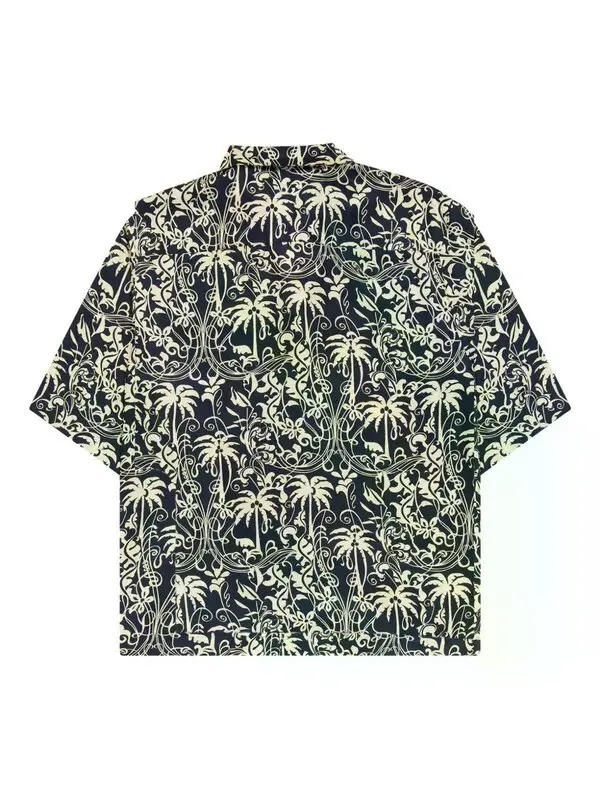 LANEUS Boxy Graphic Print Shirt