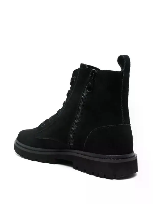 Calvin Klein Suede Lace-up Boots With Side Zip
