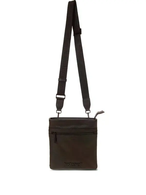 Just Cavalli Embossed Logo Shoulder Bag - Black