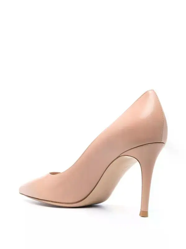 GIANVITO ROSSI 85mm Pointed-toe Leather Pumps - Neutrals