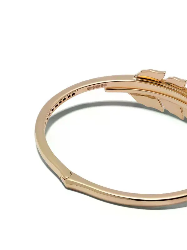 Stephen Webster 18kt Yellow Pavé Diamond Open Feather Bangle