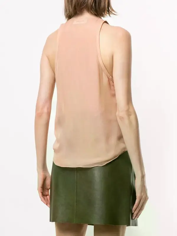 Dsquared2 Sleeveless Silk Blouse With Tie Neck