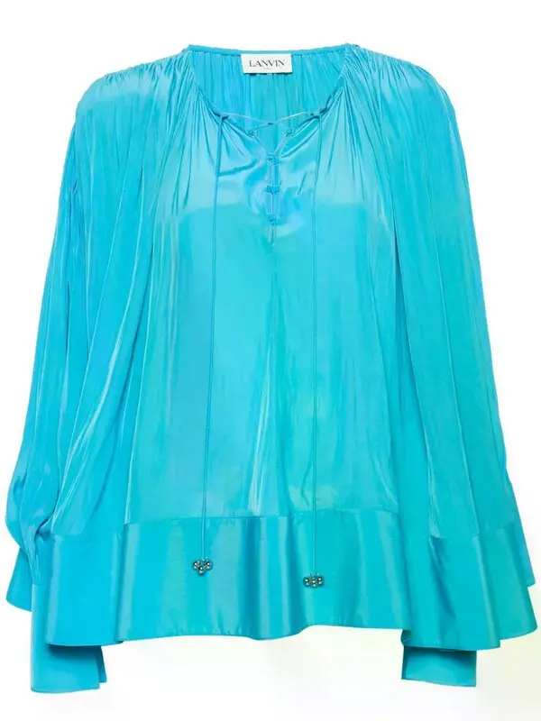 LANVIN Gathered Drop-shoulder Kaftan With Front Tie