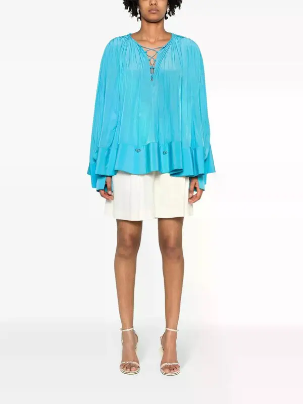 LANVIN Gathered Drop-shoulder Kaftan With Front Tie
