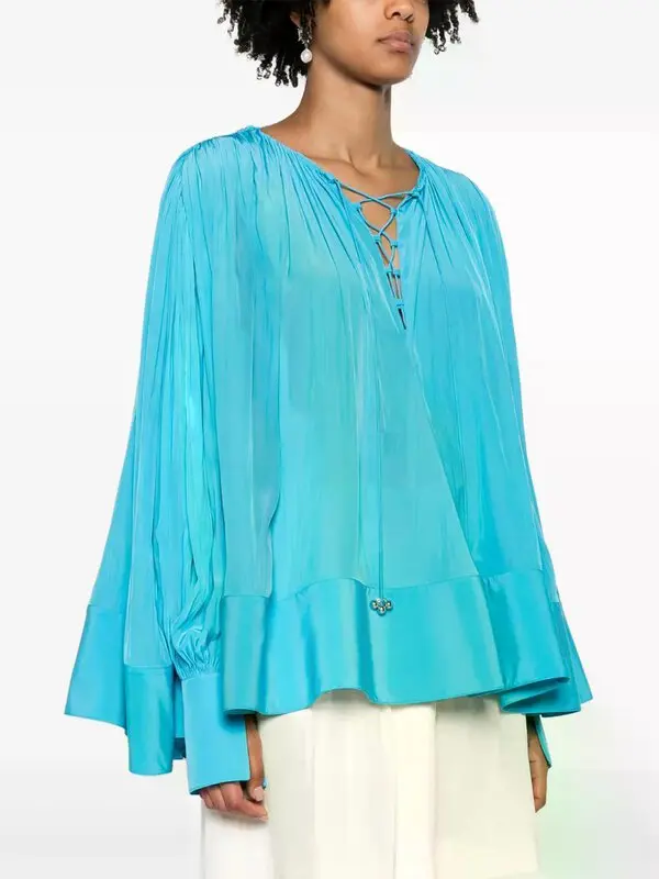 LANVIN Gathered Drop-shoulder Kaftan With Front Tie