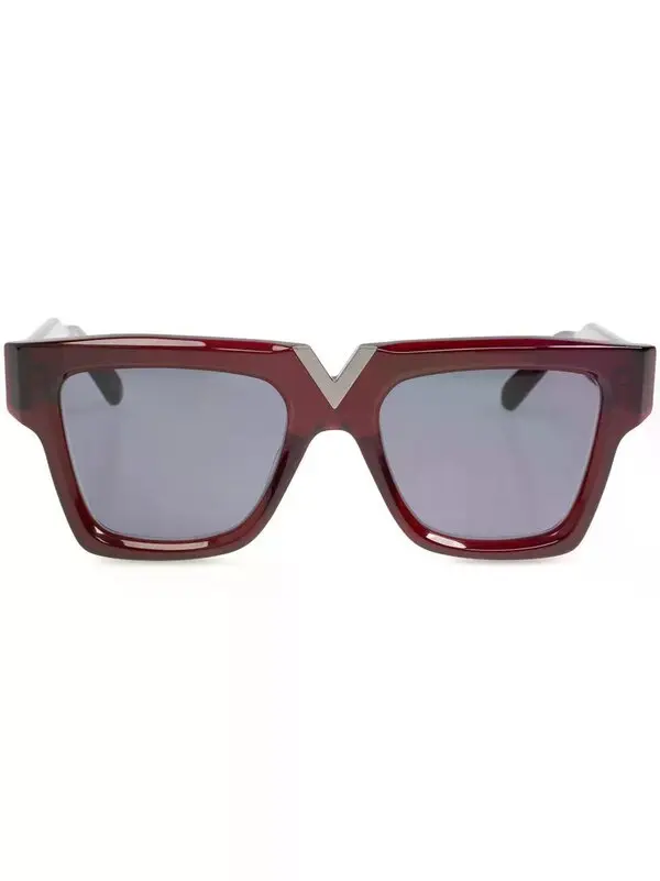 Valentino Garavani Rectangle Frame Sunglasses - Red