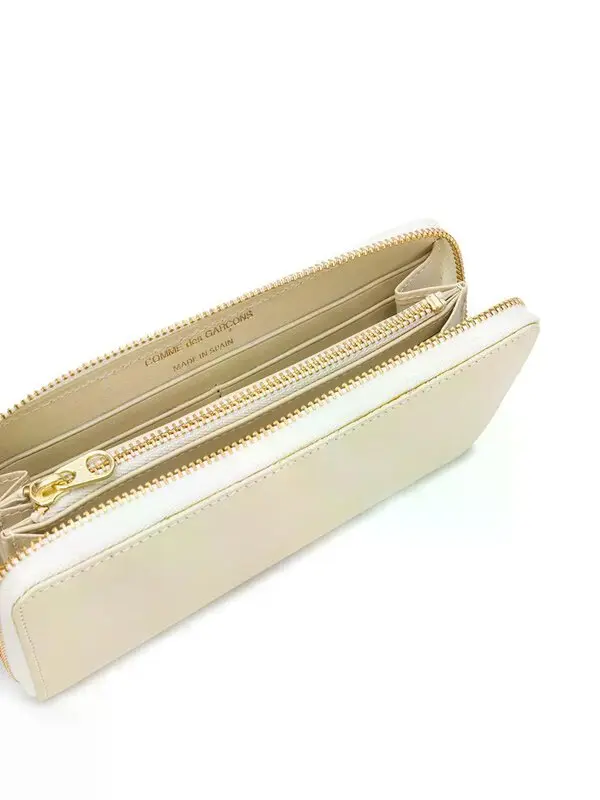 Comme Des Garçons Zip Around Leather Purse - Neutrals