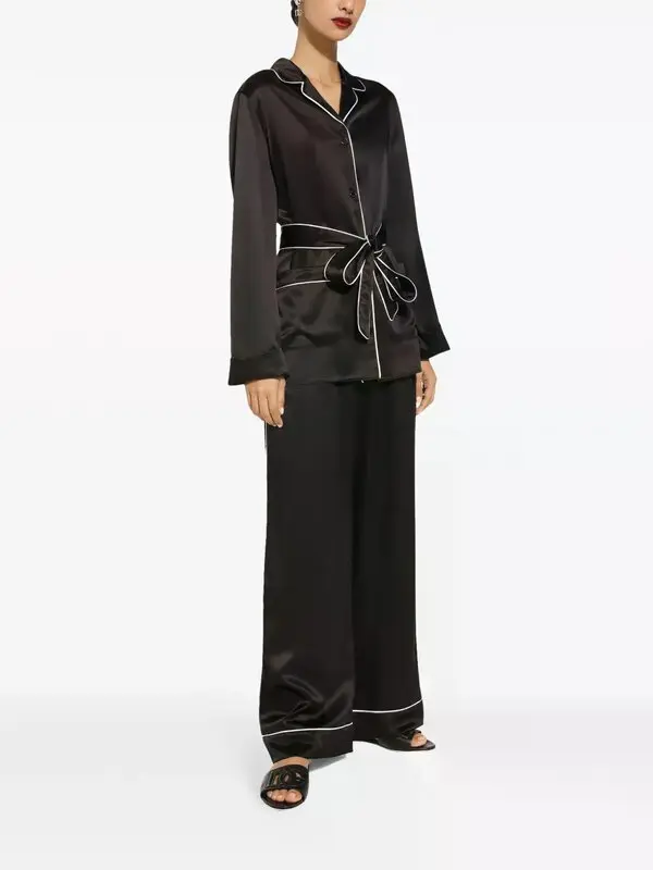 Dolce & Gabbana Elasticated-waist Silk Palazzo Trousers