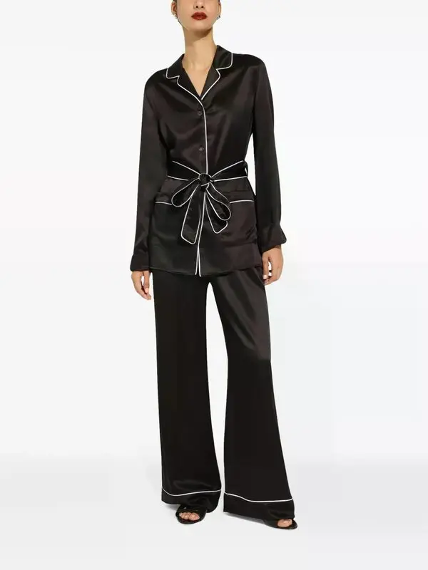 Dolce & Gabbana Elasticated-waist Silk Palazzo Trousers