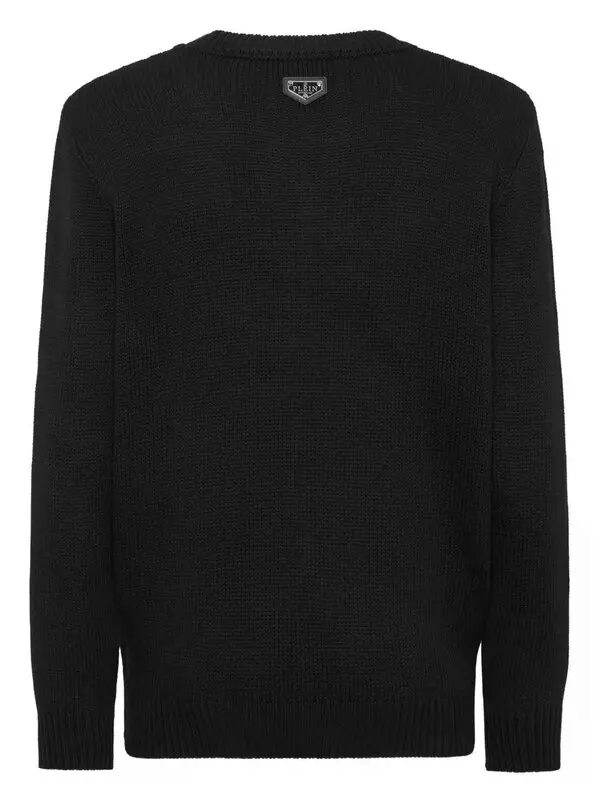 Philipp Plein Teddy Bear Motif Crew Neck Sweater