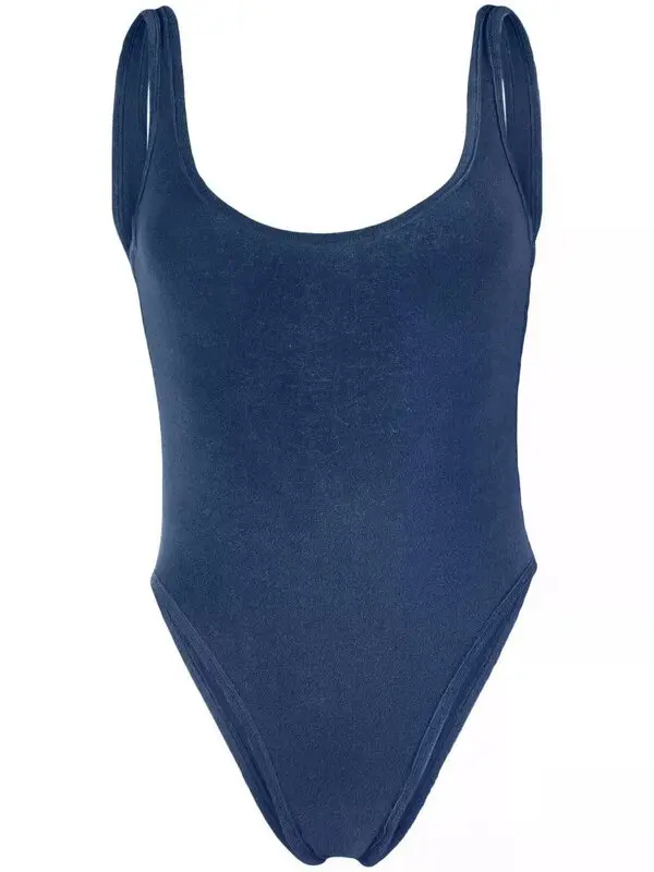 Zimmermann High Tide Scoop-neck Bodysuit - Blue