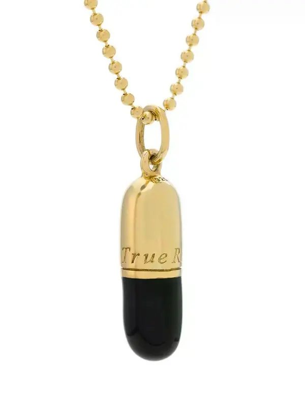 TRUE ROCKS Pill Pendant Necklace - Black