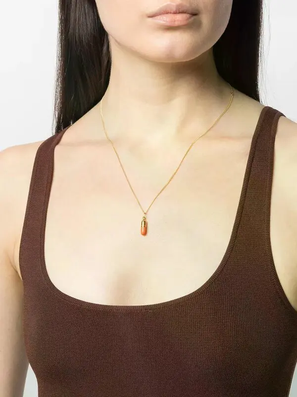 TRUE ROCKS Mini Pill Pendant Necklace - Gold