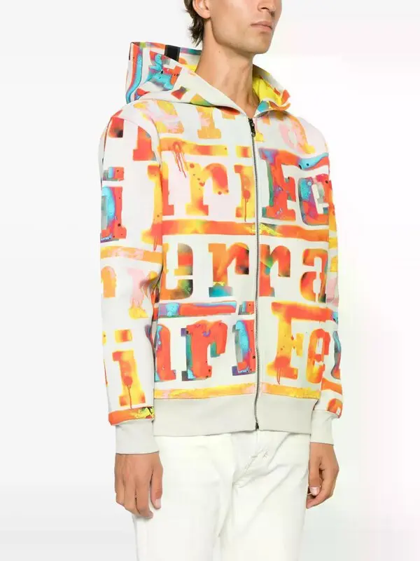 FERRARI Logo-print Zip-up Hoodie