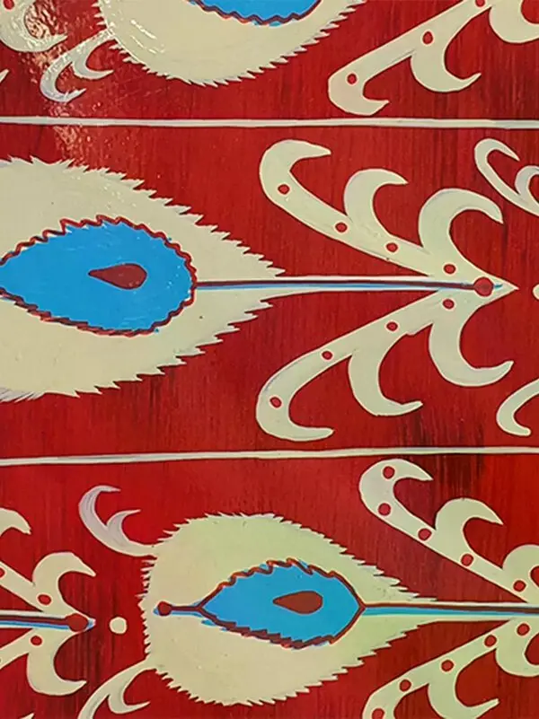 LES-OTTOMANS Abstract-print Iron Tray - Red