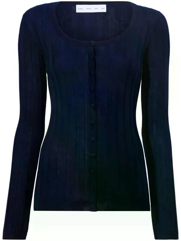 Proenza Schouler White Label Navy Cashmere Cardigan - Blue