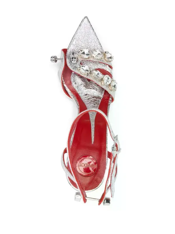HARDOT 100mm Embellished Booty Sandals