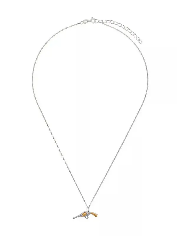 TRUE ROCKS Sterling Pistol Pendant Necklace - Silver
