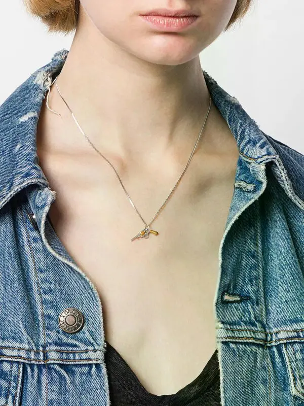 TRUE ROCKS Sterling Pistol Pendant Necklace