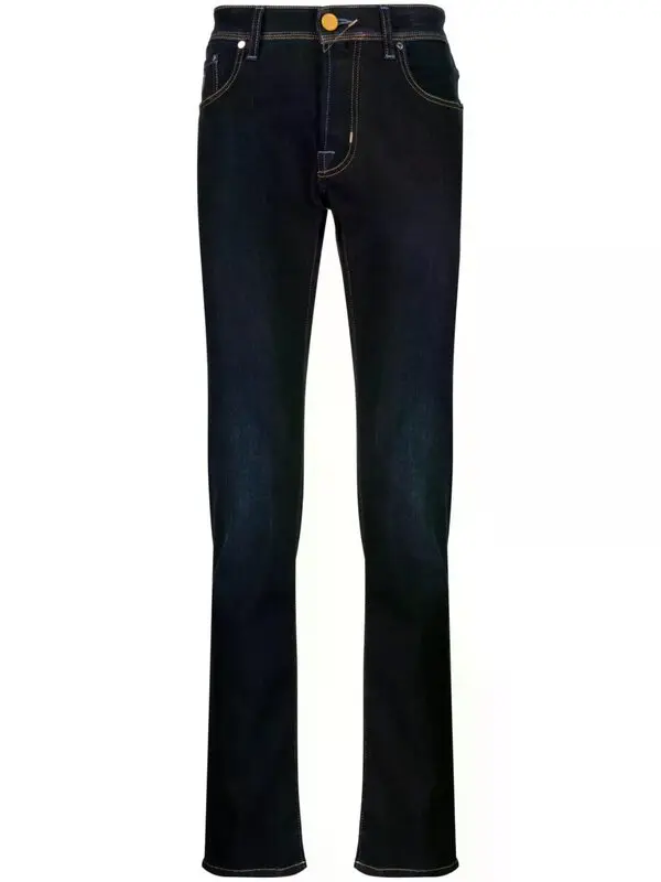 Jacob Cohen Contrast Stitching Straight-leg Jeans - Blue