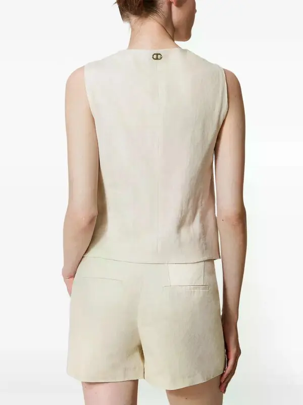 TWINSET Embroidered Straight Hem Shorts