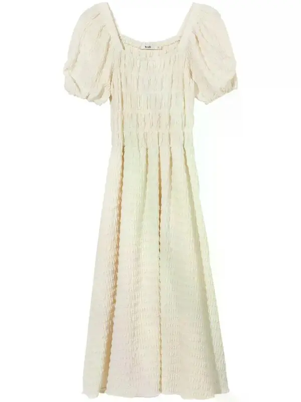 B+AB Smocked Midi Dress - Neutrals