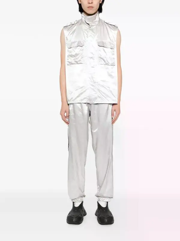 OLLY SHINDER Wet Look Gilet - Silver