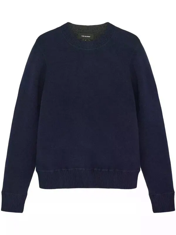 YVES SALOMON Two-tone Reversible Knit Jumper - Blue