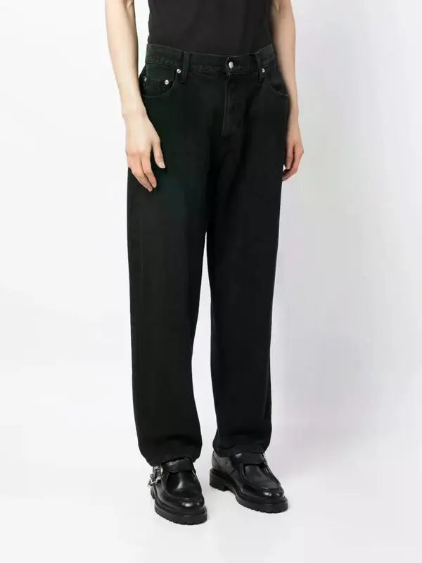 FOO AND FOO Logo-patch Cotton Wide-leg Jeans