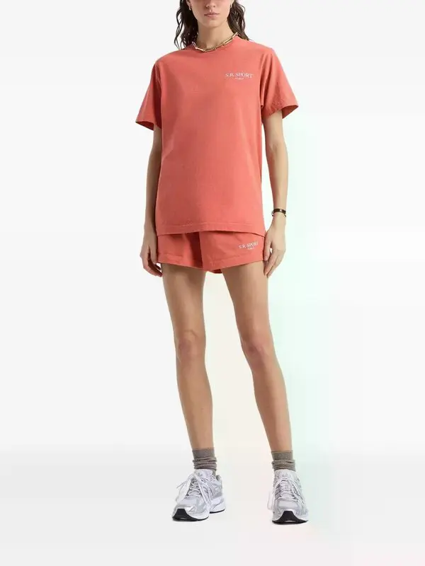 SPORTY & RICH Logo Print Cotton T-shirt - Pink