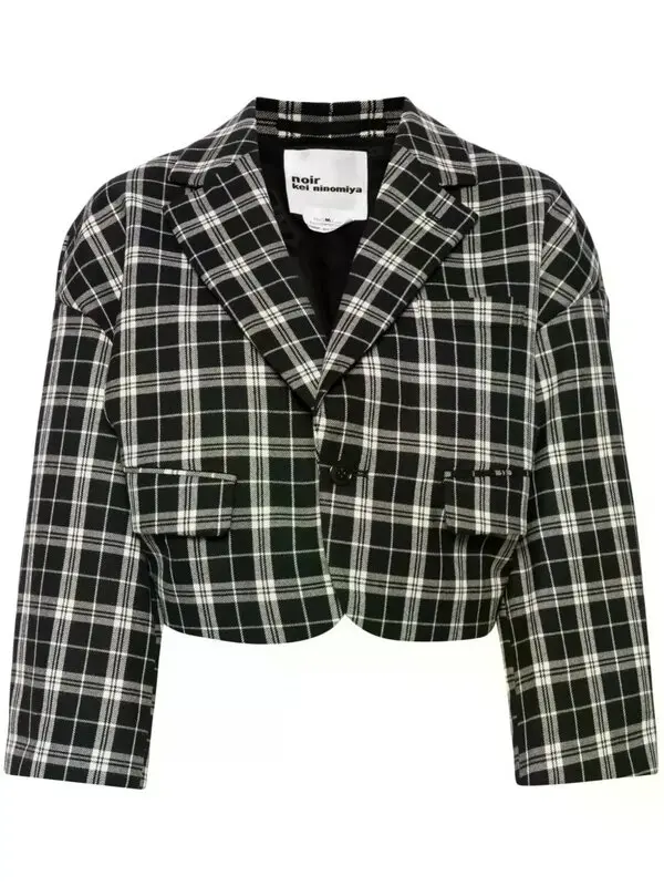 Noir Kei Ninomiya Checked Cropped Blazer