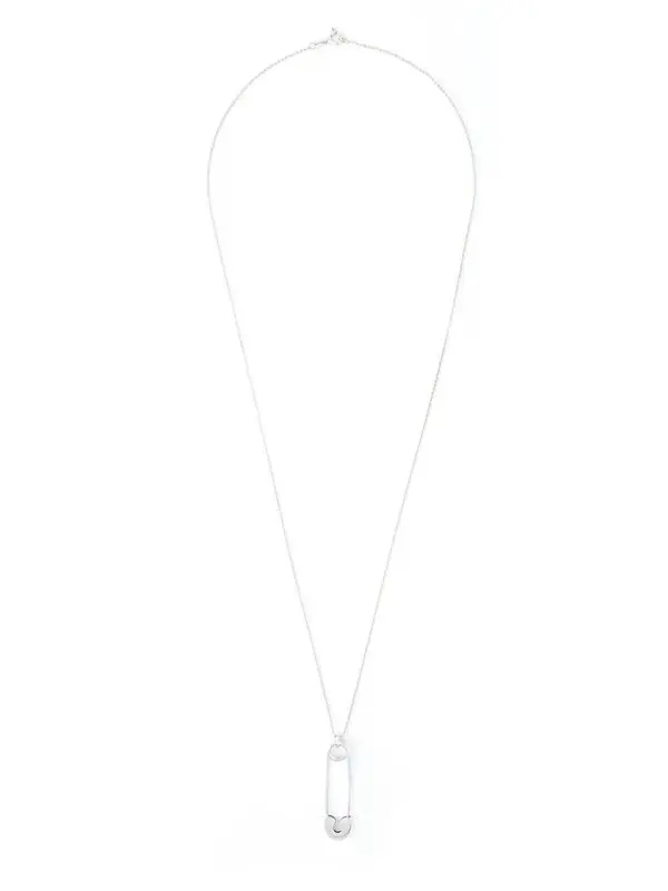 TRUE ROCKS Large Safety Pin Pendant Necklace - Metallic