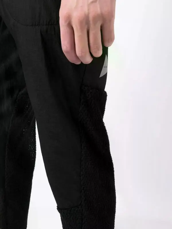 AND WANDER Fleece-panel Cropped Trousers
