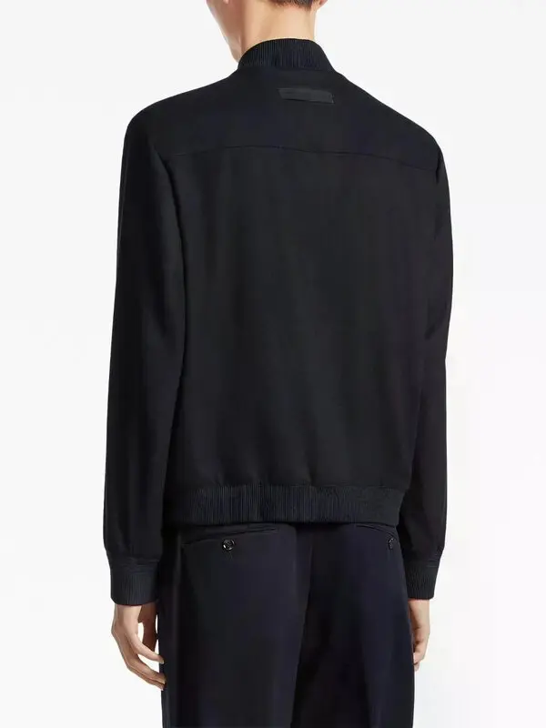 Zegna Oasi Elements Cashmere Bomber Jacket - Blue