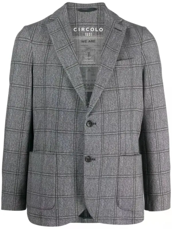 CIRCOLO 1901 Plaid-check Single-breasted Blazer