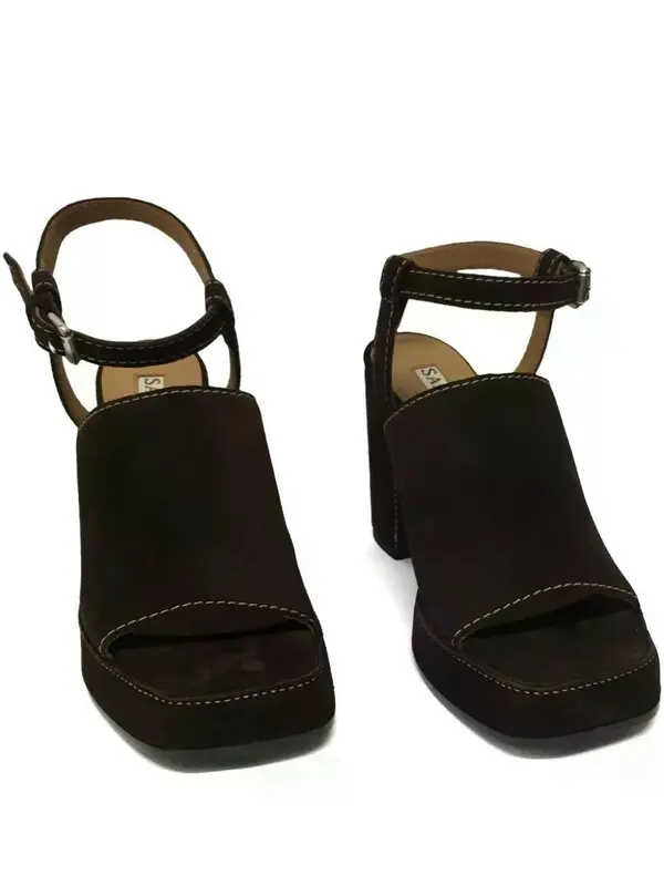 Sartore Suede Heeled Sandals - Brown