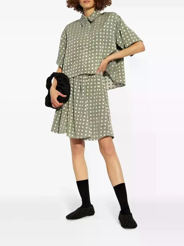 Kenzo Geometric Print Cropped Shirt