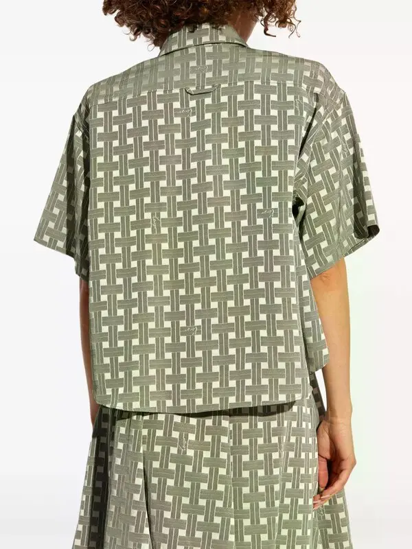Kenzo Geometric Print Cropped Shirt