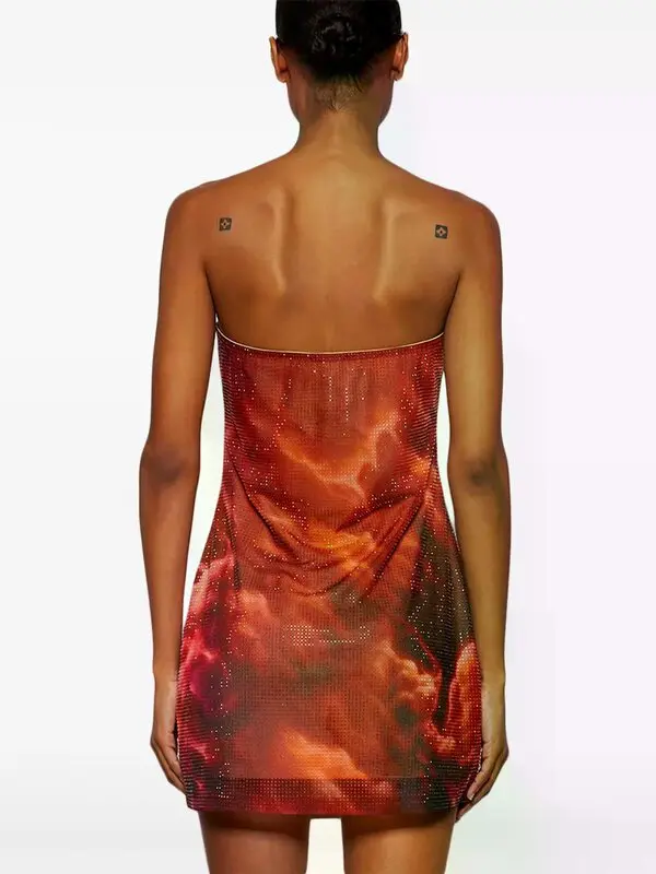Alexander Wang Crystal-embellished Cloud Print Mini Dress