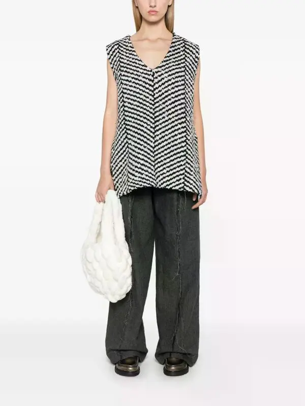 JW Anderson Chevron Knit Sleeveless V-neck Top