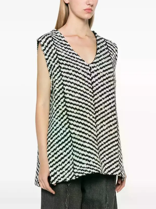 JW Anderson Chevron Knit Sleeveless V-neck Top