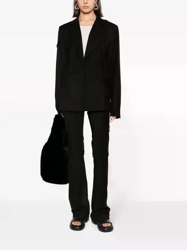 ANDREĀDAMO Mid-rise Detachable Flared Trousers