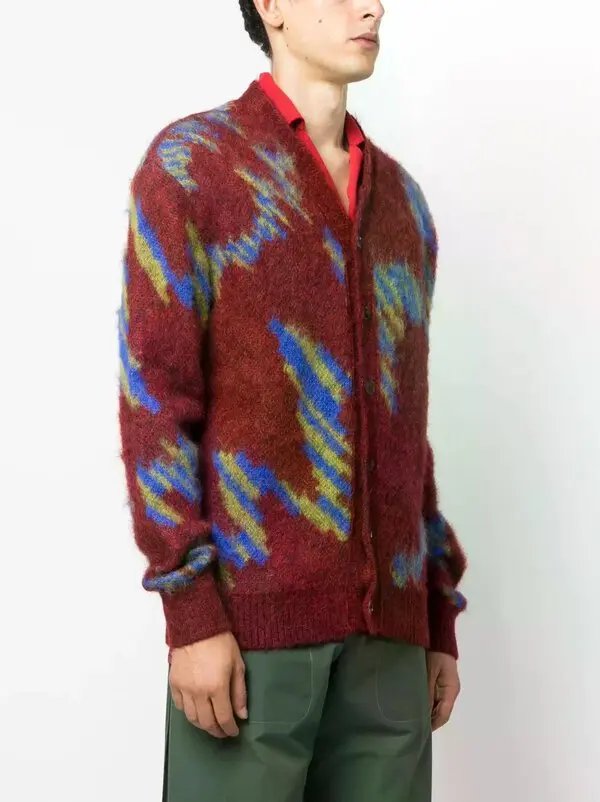 Ahluwalia Ongoye" Patterned Intarsia-knit Cardigan