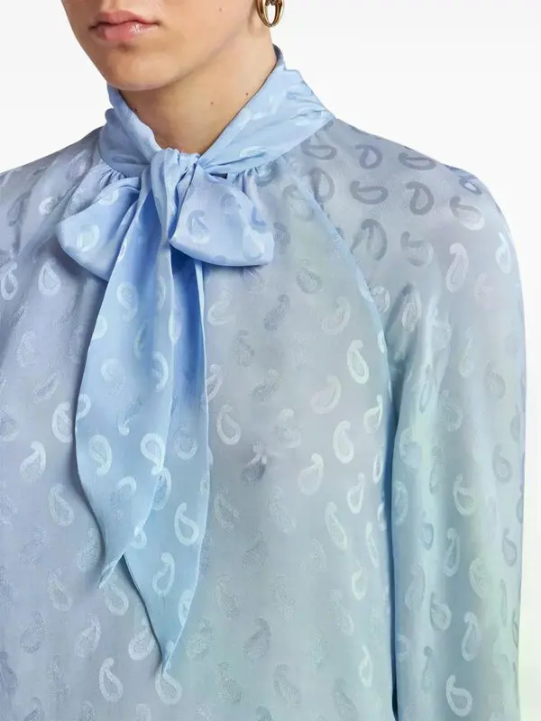 Etro Silk Jacquard Blouse With Bow Detail