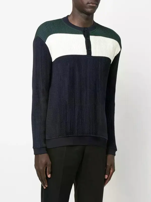 Giorgio Armani Ribbed Knit Polo Jumper