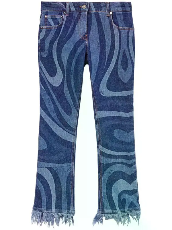 Emilio Pucci Marmo-print Jeans - Blue