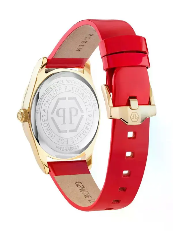 Philipp Plein Valentine" 38mm Quartz Watch With Leather Strap And Skull Motif