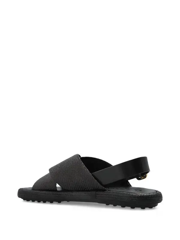 TOD'S Round-toe Leather Flat Sandals