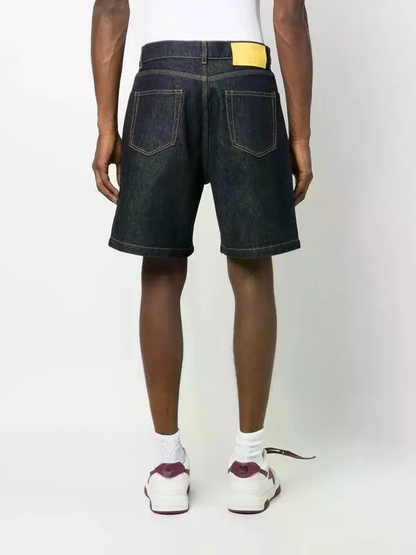 Off-White Indigo Cotton Denim Utility Shorts